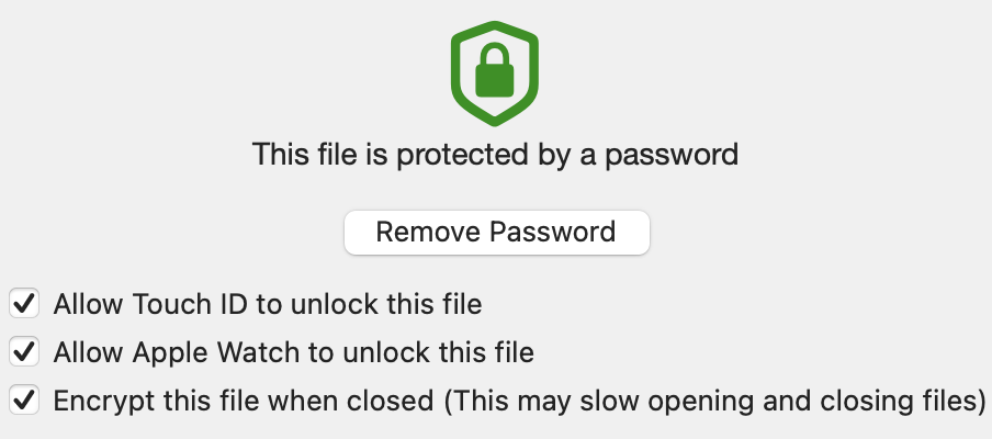 Adding a data file password