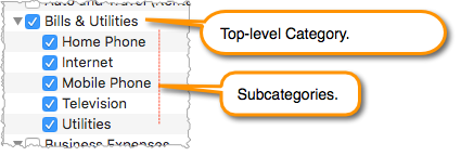 Adding or removing categories or accounts from your budget