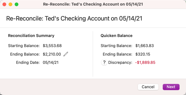 Using Reconciliation History to fix a previous reconciliation