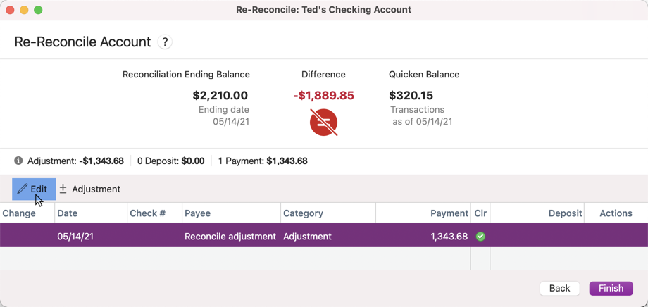 Using Reconciliation History to fix a previous reconciliation