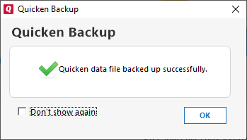 How do I back up my Quicken data file?