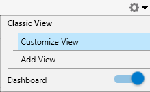 How do I customize a view on the Home tab? (Classic Dashboard)