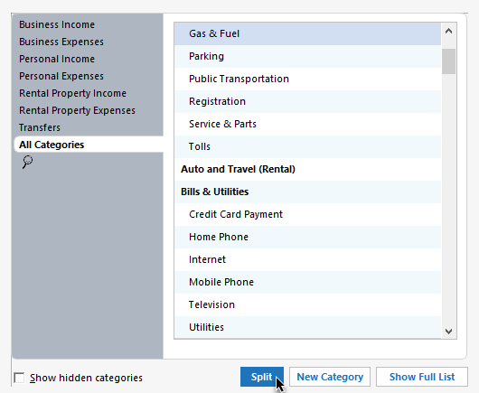 How do I record a split transaction?