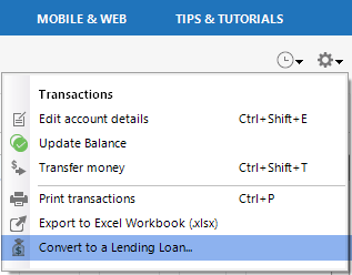 How do I set up a loan for which I am the lender?
